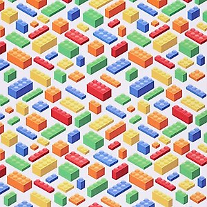 Mook Fabrics Cotton Building Blocks, Multi Cut by The yard