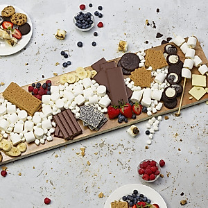 Fitz and Floyd Austin Craft Charcuterie Mango Wood Serving Board, 39-Inch, White