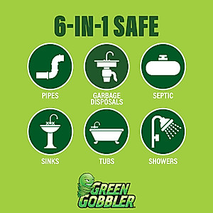 Green Gobbler Fruit Fly Goodbye Gel Drain Treatment | Drain Fly Killer | Fruit Fly Killer | Drain Flies Treatment | Fruit Flies Treatment | Drain Fly & Fruit Fly Eliminator (1 Gallon)