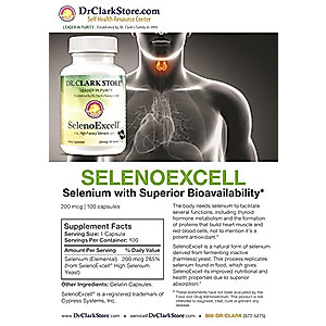 Dr. Clark SelenoExcell Selenium Supplement, 200mcg, 100 Gelatin Capsules
