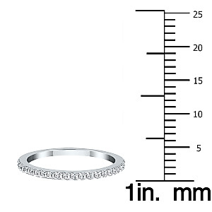 SZUL AGS Certified 1/4 Carat TW White Diamond Band in 10K White Gold