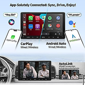 ATOTO F7WE 9 inch Double Din Car Stereo, Wireless CarPlay & Wireless Android Auto, Touchscreen Car Radio with Bluetooth, Mirror Link, HD LRV, GPS Navi, USB Video & Audio, Voice Control, F7G209WE