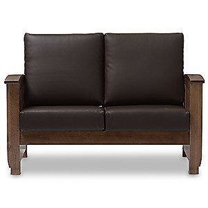 Baxton Studio 424-6901-AMZ Love Seats, Brown