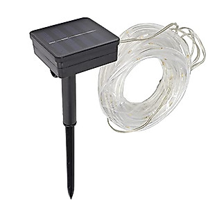 Solar String Lights Outdoor Rope Lights Solar Powered Outdoor Waterproof Fairy Lights for Garden Fence Yard Party Wedding Decor (White Light)