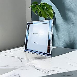 Laureat Marchier 4x6 6x8 8x10 Glass Picture Frames, Mirrored Photo Frames for Wall or Tabletop Décor (Natural Sea)