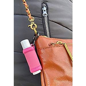 Chapstick Holder Keychain – Lip Balm Sleeve – Premium Neoprene with Key Chain Clip – Perfect for Chap Stick or Lip Gloss (Black, 2 Pack)