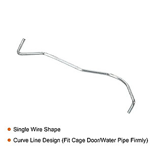 PATIKIL 3.3x0.9 Cage Door Hook, 25Pcs Stainless Steel Durable Singe Wire Water Pipe Latch Hook for Locking and Fixing Rabbit Pig Poultry Cage, Silver