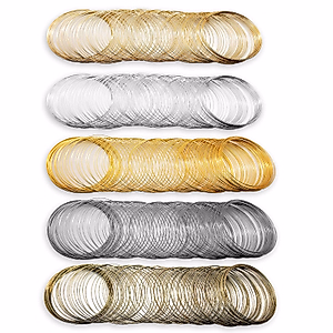 500 Loops Jewelry Wire Memory Beading Wire Steel Memory Wire Cuff Bangle Bracelet for Jewelry Making Supplies Art Creation Bracelet Necklace DIY Crafts Making Jewelry Making Dolls