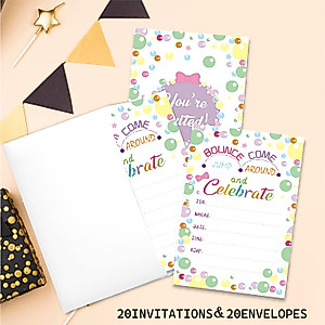 Knibeo Bounce House Party Invitations - Jumping Party Invitations, 4x6 Inches Kids Birthday Invitations Cards Set of 20 with White Envelopes