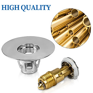 2.0 Upgraded Universal Bathroom Sink Stopper Pop Up, Sink Drain Plug for 1.06-1.80'' Drain Holes, Bathroom Stainless Steel Sink Drain Filter With Basket (Silver 1pc)