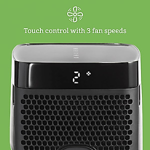 Holmes Aer1 True HEPA Medium Room Air Purifier Tower Plus Ionizer With Touch Controls, 743 Sq. Ft. Coverage, 8-1/4" x 27"