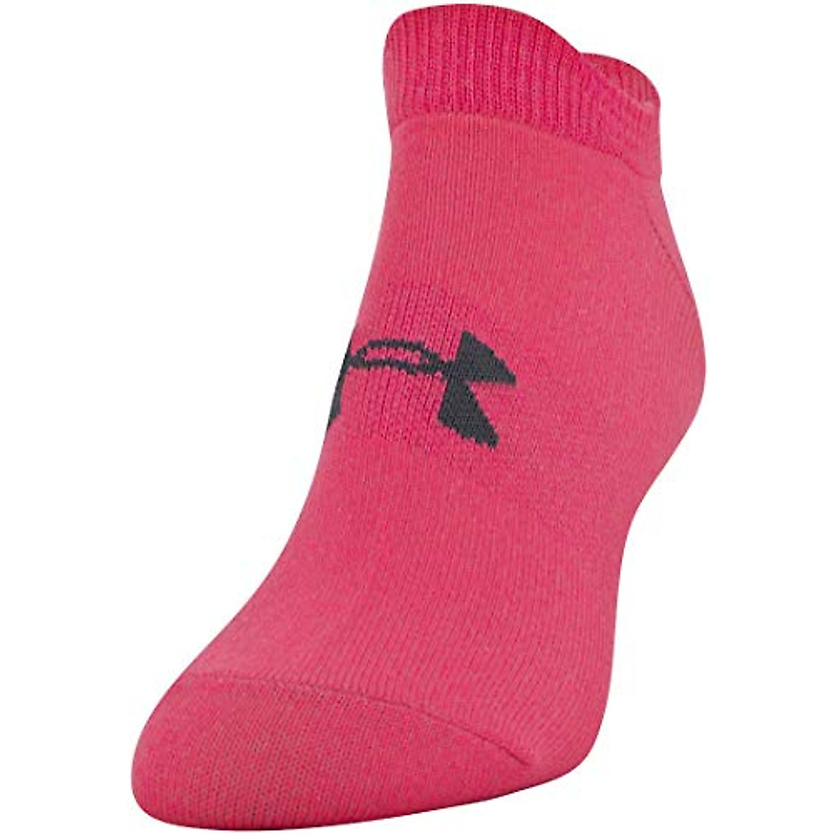 Under Armour Women's Essential 2.0 Lightweight No Show Socks, 6-Pairs, Cerise Pink Assorted, Medium