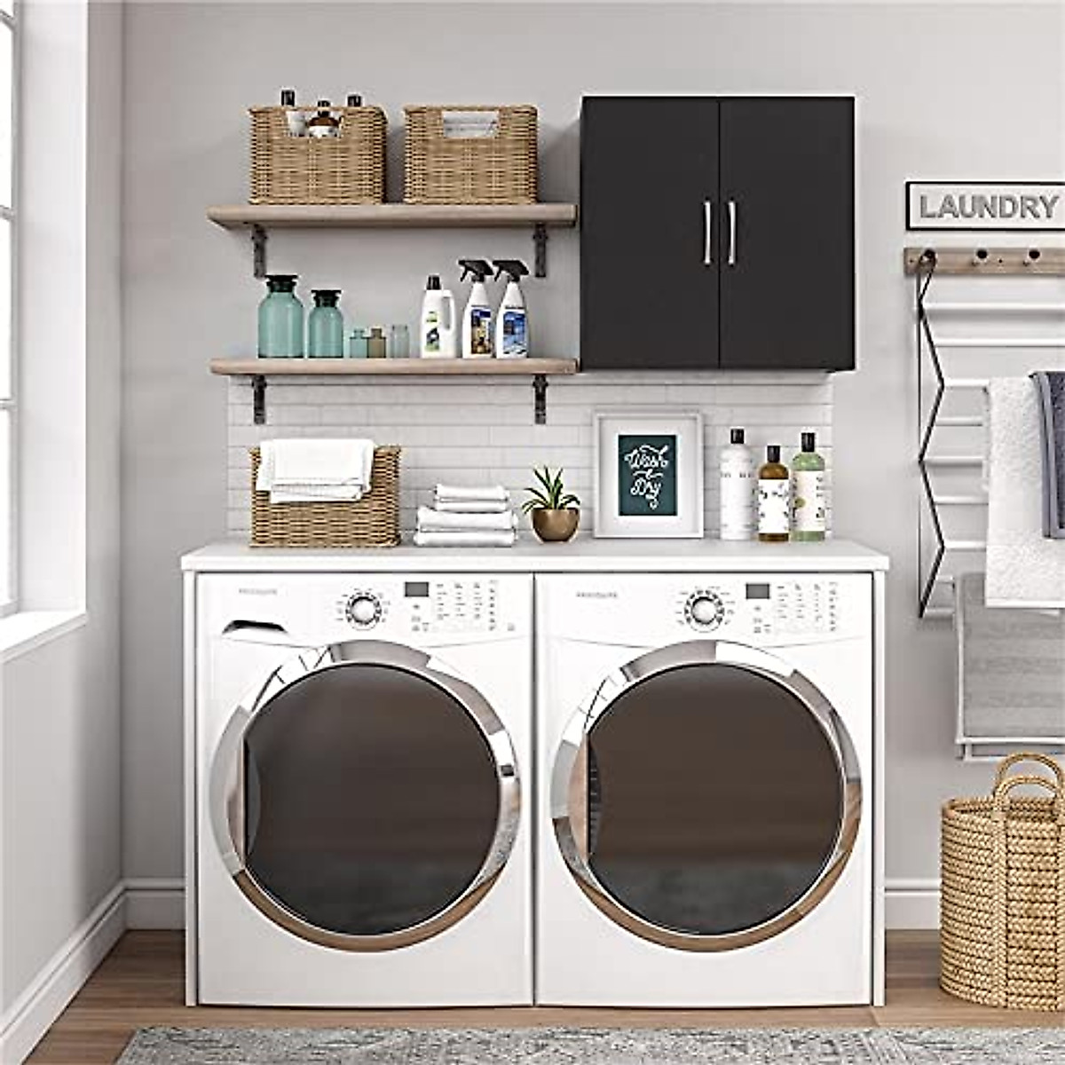 SystemBuild Lonn 24" Wall Cabinet in Black