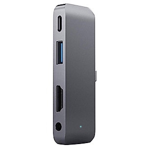 MMOBIEL USB C Hub 4 in 1 Compatible with MacBook Pro /Air 2019 2018 2017 2016 13“15“ Dual Type C Adapter with Thunderbolt 3, 60W Power Delivery, 4K HDMI, 1xUSB 3.0 1x 3.5mm Audio Aluminium