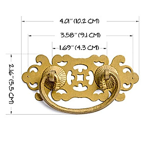 Hardware Philosophy Scattered Pearl Brass Drawer Handle Hardware Pulls 4" - Set of 2