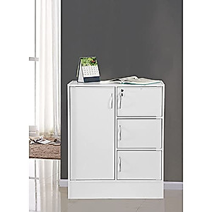 Contemporary Home Living 38.5" White Multipurpose Bookcase with Doors