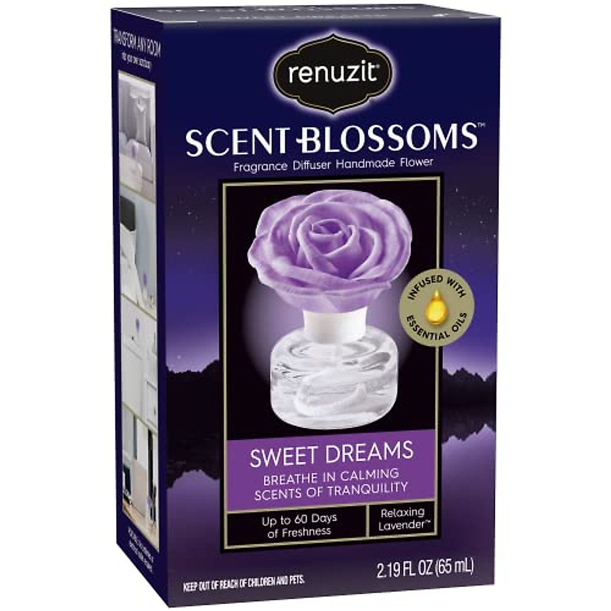 Renuzit Scent Blossoms Fragrance Diffuser Handmade Flower, Sweet Dreams, 1 Count