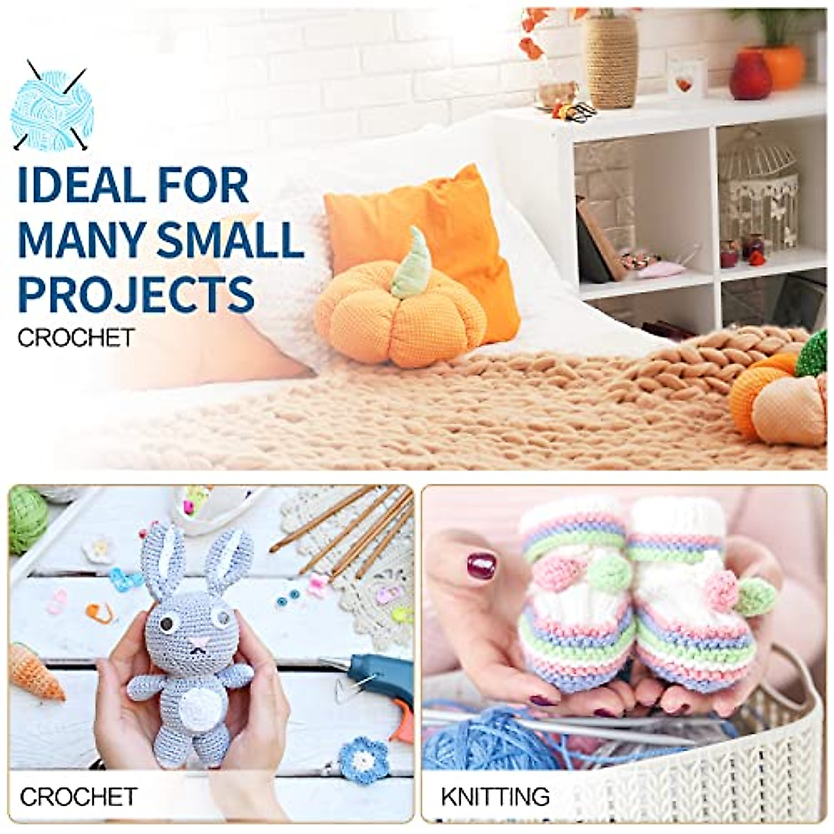 Xinnun 12 Skeins Plush Yarn, Thick Chenille Yarn, Soft Blanket Velvet Yarn for Knitting DIY Craft Total Length 1116 Yards, Fluffy Yarn for Crocheting Sweater Shawl Toy, 3.5 Oz/Skein (Multi Colors)