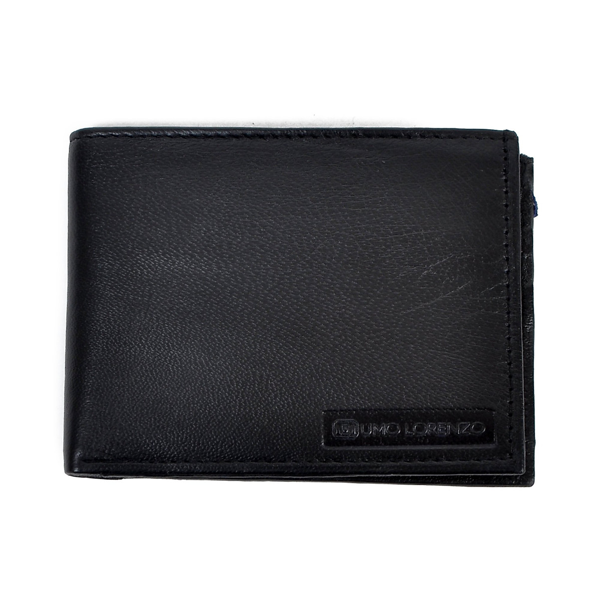 Umo Lorenzo Black Bi-Fold Leather Wallet - For Dads and Grads