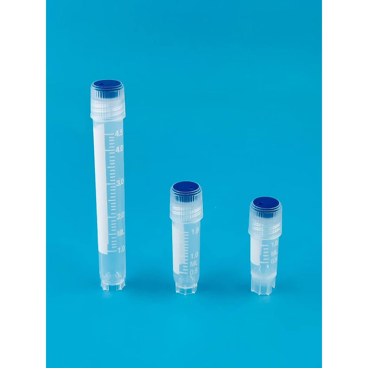 LUERFLEX 5ML External Thread Self-Standing Cryogenic Vials with Silicone Washer Seal,EO Sterile, Pack of 100