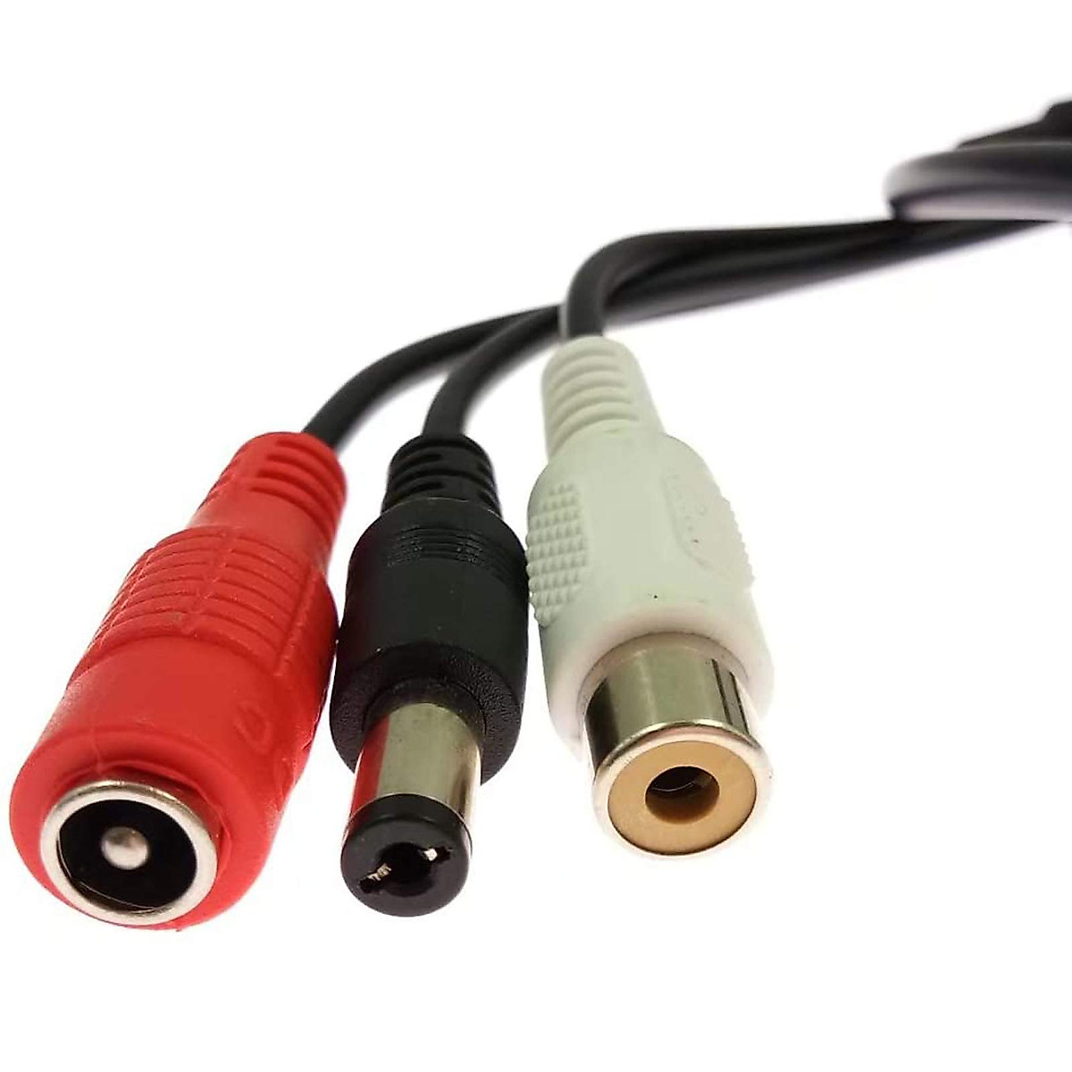 5pcs 12V Plug CCTV Microphone Security Audio Tiny Surveillance RCA DVR with High Sensitive Preamp Amplified Pickup Device for External Camera Sound