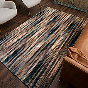 Mohawk Home Kearney Navy Area Rug, 5'x8', Tan