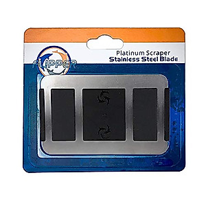 FL!PPER Platinum Aquarium Scraper Stainless Steel Replacement Blade for Fish Tank Cleaning - Replacement Stainless Steel Blade for Glass Tanks - Aquarium Cleaner Blade Card