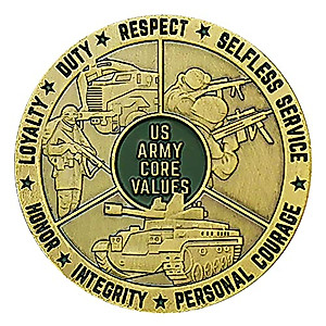 Military Coin US Army Core Values Souvenir Challenge Coin Honor Coin Collectibles Copper Plated Commemorative Coin