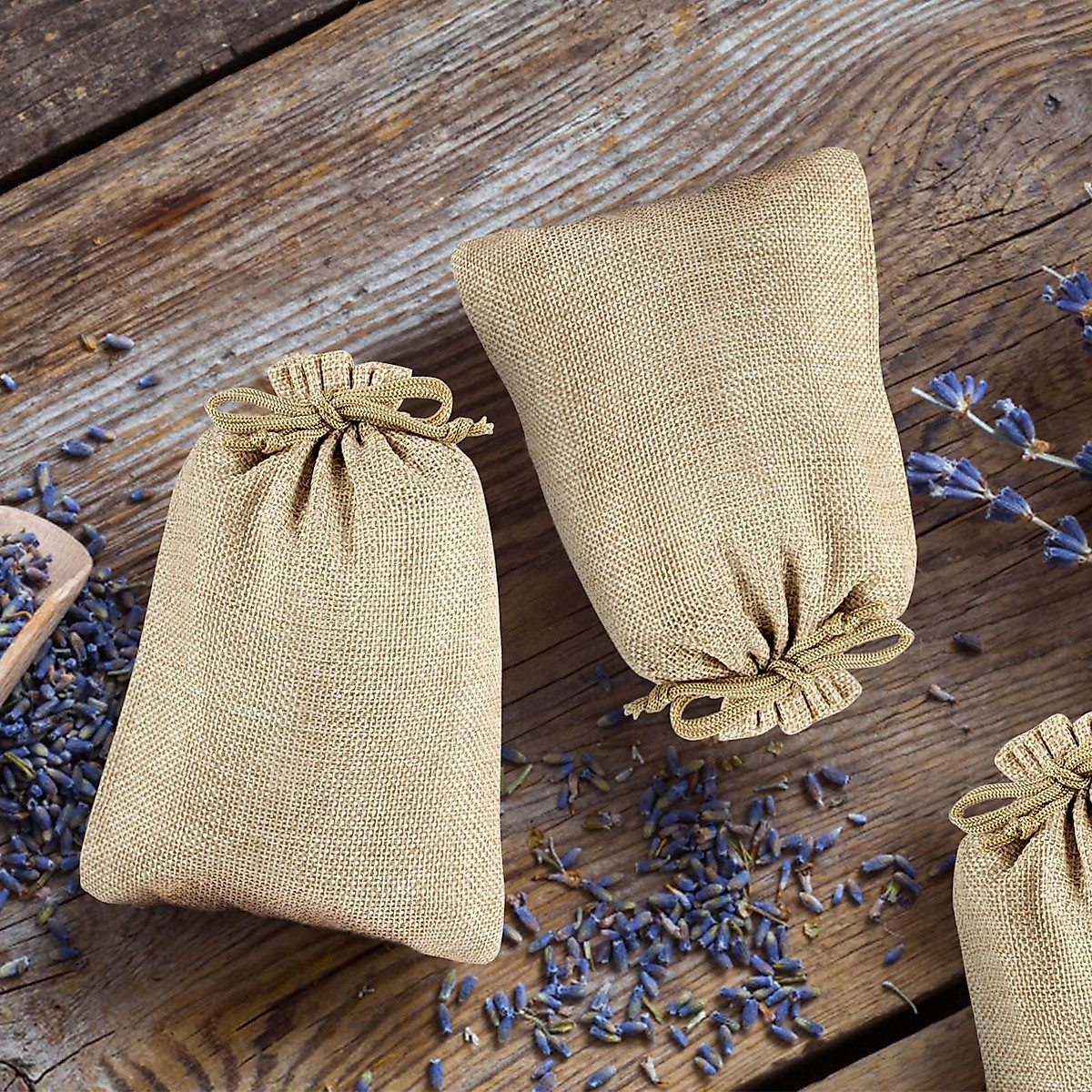 ANPHSIN 75 Pcs Small Burlap Gift Bags with Drawstring - 5.4" x 3.7" Burlap Favor Sacks, Mini Gift Wrapping Bags for Wedding Baby Shower Classmates Festival Party Favors, DIY Craft