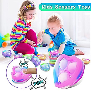 ONKULL® Pop Fidget Toys Its Party Favors Toys, 30 Pcs Pop Keychain for Kids Sensory Toys Fidget Pack Push Pop Bulk Toys Party Fidget Pop Keychain Toys Classroom Birthday Gift for Girls Boys