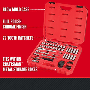 CRAFTSMAN Mechanics Tool Set, SAE/Metric, 1/4-Inch Drive, 83-Piece (CMMT12021)