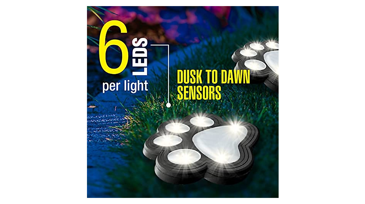 Brighten Your Yard: Bell+Howell Paw Print Solar Disk Lights