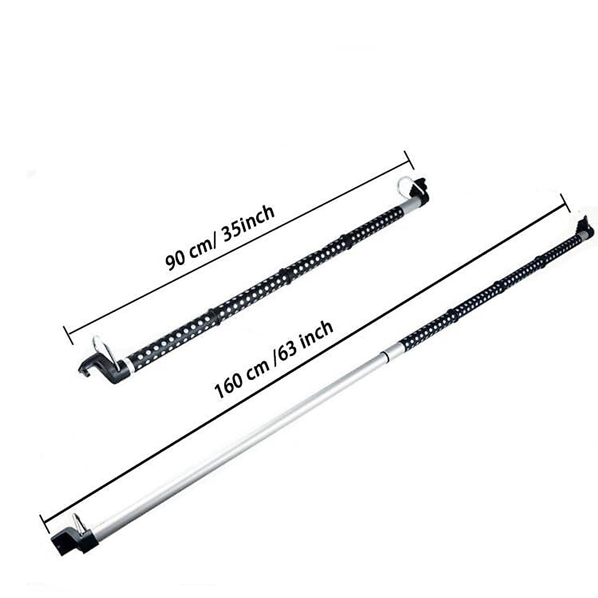 Owl Focus Adjustable Car Clothes Hanger Bar, Telescopic Clothes Rod for Car with Stainless Steel Hook, Protable Extensile Car Clothes Rack for Travel, Suitable for SUV,RV,Truck,Road Travelers,Jeep