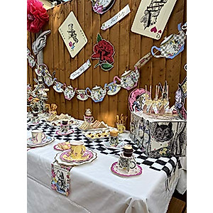 Talking Tables Truly Alice Hanging Teapot Bunting (13 Ft.) for a Tea Party, Multicolor