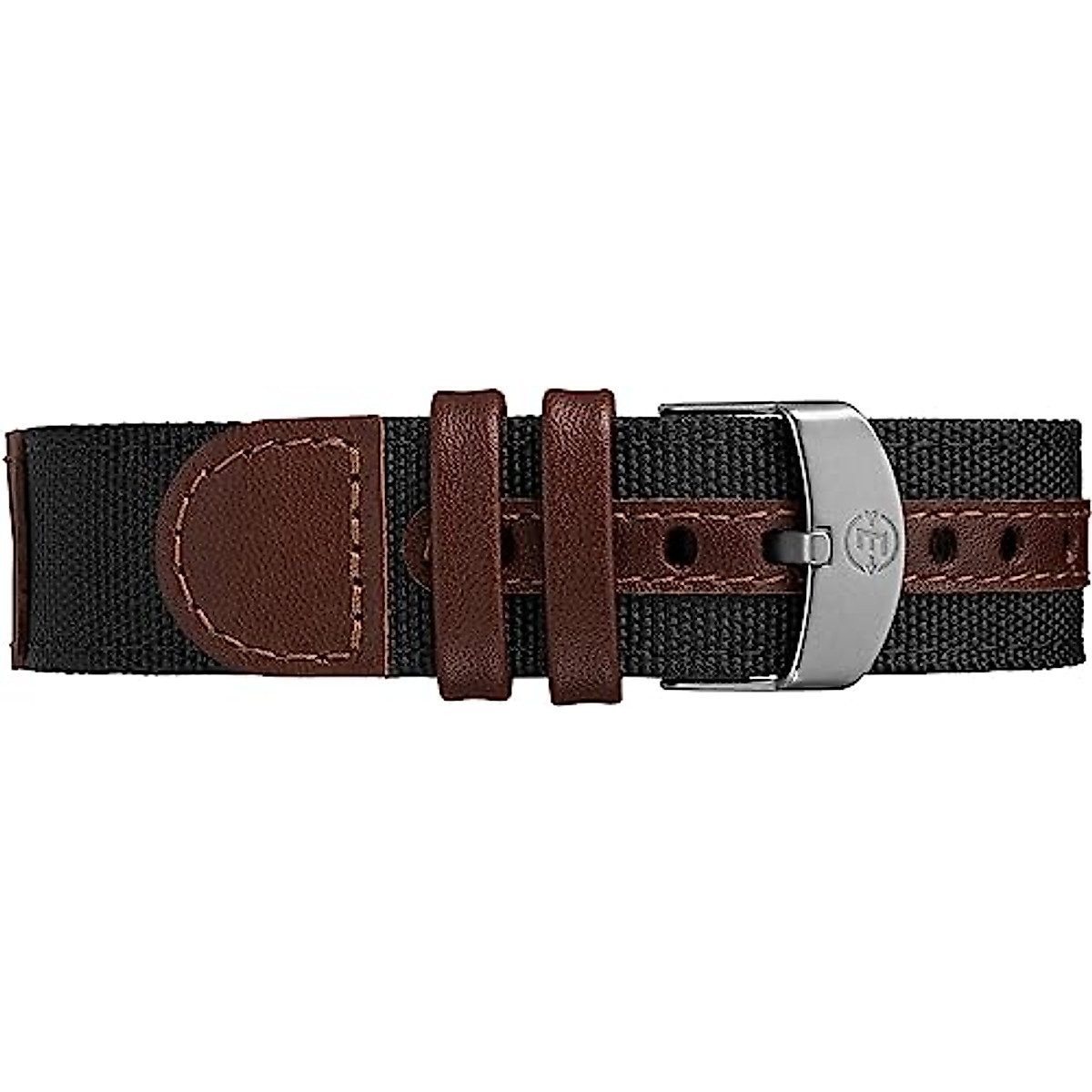 Timex Men's Expedition Acadia 40mm Watch – Black Case Black Dial with Black & Brown Leather & Fabric Strap