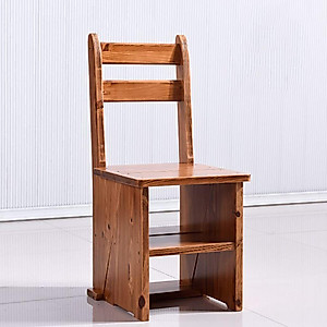 Step Stool Wooden Step Stool for Kitchen, Bathroom, Closet Step Stool Stair Chair Seats Portable Flower Rack 5-Step Ladder Chair Multifunctional Folding Chair Library Stepladder Stools