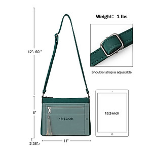 MASINTOR Crossbody Bags for Women, Lightweight Medium Crossbody Purse, Soft Leather Women's Shoulder Handbags with Tassel for Shopping or Travel