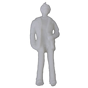 BQLZR White Unpainted Architectural 1:75 Scale Model Figures for Placed on Cakes, Railway Models, Building Models, Dioramas,6 Types of Poses,Make of Light Plastic