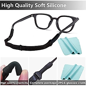 VINSONSI Glasses Strap - 3 Pcs Adjustable Eyeglass Strap and 3 Pcs Glasses Cloth Combination set - suitable for Men's and Women's Eyeglass Straps, Kids Eyeglass Straps, Sunglass Straps