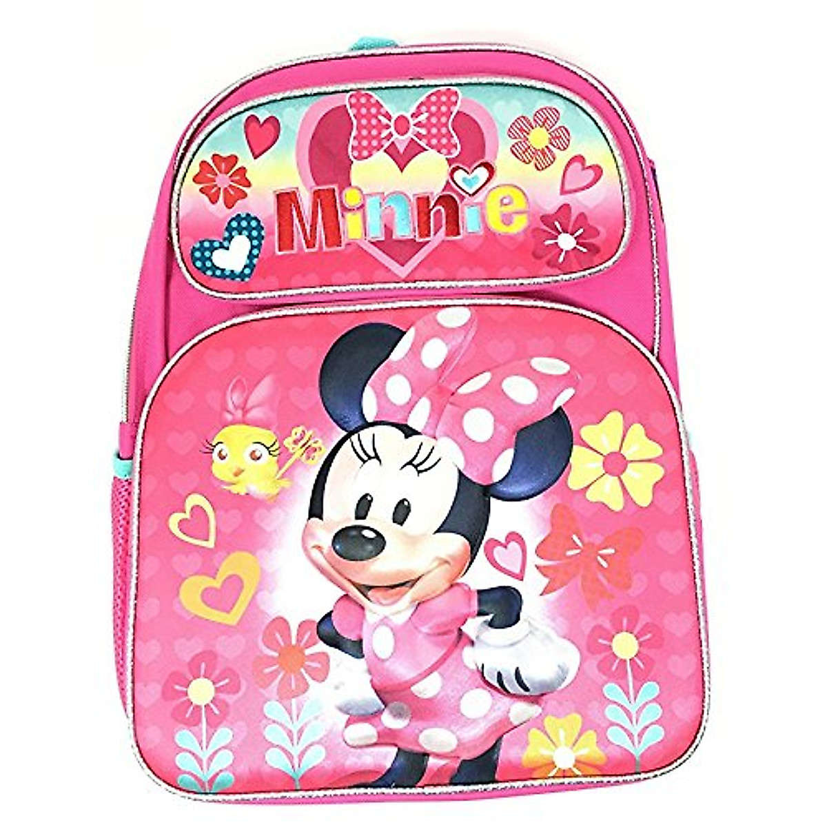 Minnie Mouse Deluxe Girls' 3D 16" Large Pink Backpack