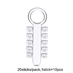 200pcs Dental Orthodontic Rotation Wedges Elastic Rubber Bands Brace Ligature Rotary Torsion Pad 20 Sticks/Bag (Clear)
