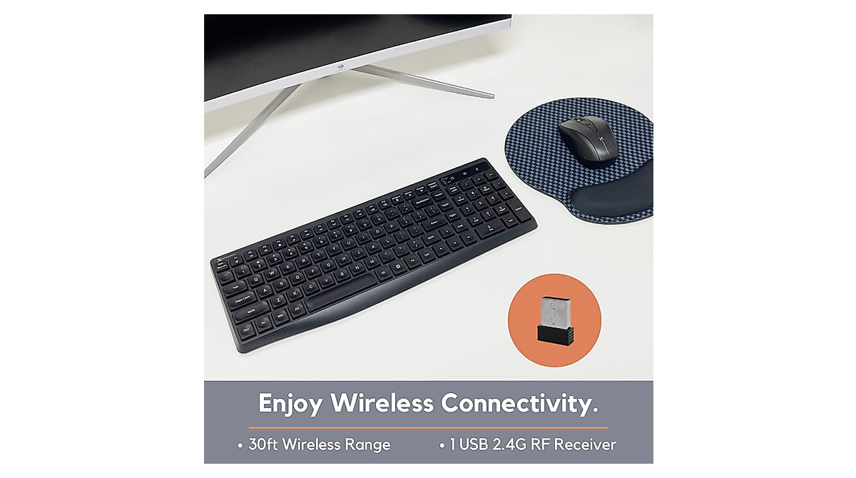 X9 Wireless Keyboard and Mouse Combo – Full Size & Ergonomic for Office