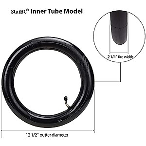 Heavy Duty 12.5x2.25 (12-1/2 x2-1/4) Tire & Inner Tube Set with Angled Valve Stem for Electric Scooters Razor Pocket Mod, Currie, Schwinn, GT, IZIP, eZip 2 Sets