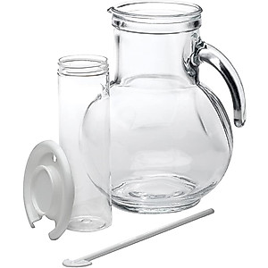 Bormioli Rocco Kufra Jug with Ice Container and White Lid, 72-3/4-Ounce