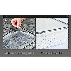 Large Size Food Storage & Fresh Produce Container with Built-in Removable Strainer - Fresh Produce Saver - BPA-Free, Leak-Proof Lid (Large)
