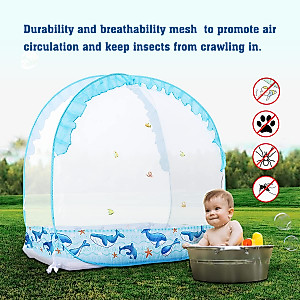 Baby Crib Tent Crib Net to Keep Baby In, Baby Safety Cribs Mosquito Net Tents for Crib, Pop Up Mosquito Tent Net Crib Canopy Cover Netting to Keep Toddler In, Soft Mesh Cover Cribs Net for Baby Safety