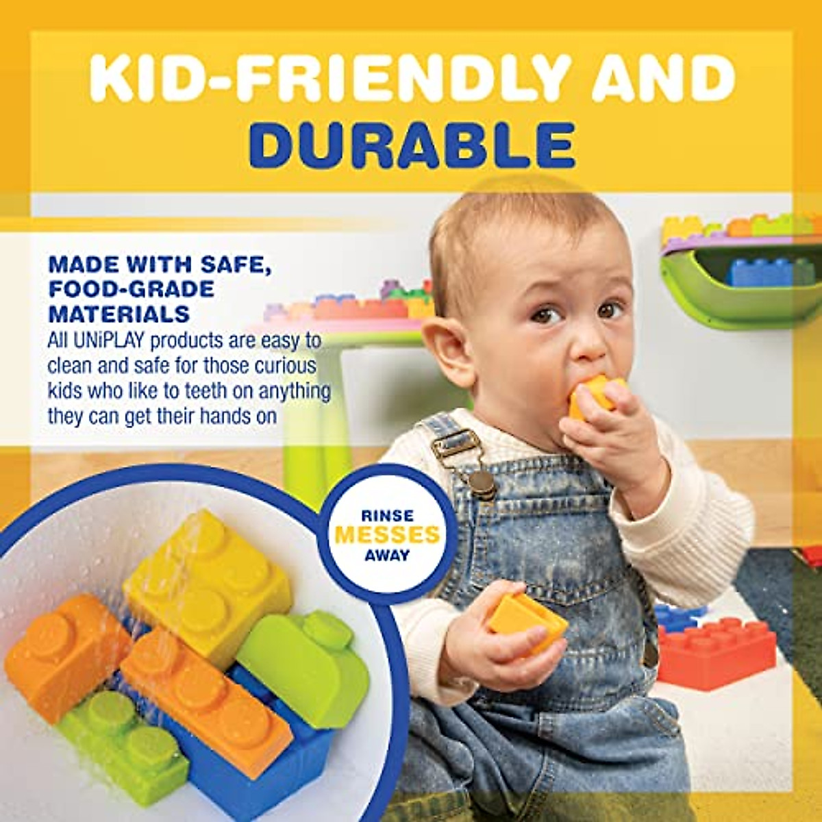 UNiPLAY Building Blocks Daycare Play Shelf with Storage 11 Piece Set, Sensory Toys Storage Bin and Play Shelf for Teething Baby Starter Learning Building Blocks, Ages 3 Months and Up, Purple