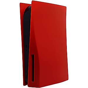 Face Plates Cover Skin Shell Panel for PS5 Console,Protective Shell Faceplate Cover for PS5 Console,Disc Edition and Digital Edition Replacement (Disc Edition Red)