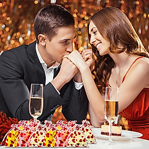 Bnsikun 50Pcs Organza Bags Jewelry Candy Pouches Sachet Bags Drawstring Organza Gift Bags for Wedding Party Valentines Day Baby Shower Christmas (Red Heart, 3.5 x 4.7 inch)