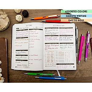 BLIEVE- Bible Pens No Bleed Through, Pack of 7, Bible Journaling Supplies, Colorful Pens, Ink Ballpoint Color Pens, Bullets Journal Pens, Fine Point Writing Pens, Colored Gel Pen, Study Accessories